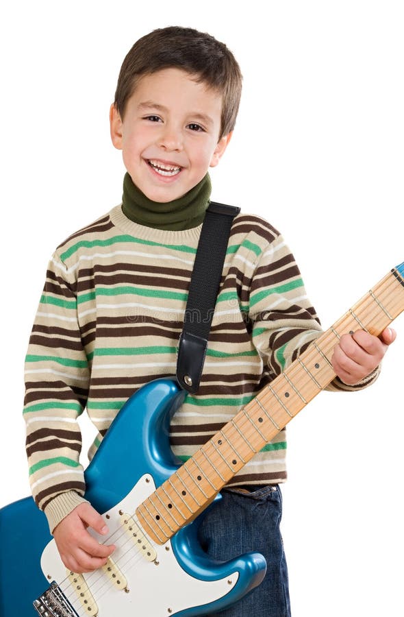 Playing guitar stock image. Image of caucasian, kids, party - 8314309