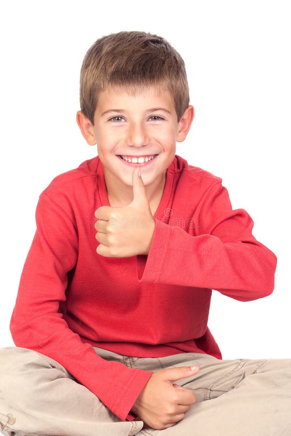 Adorable child saying OK stock image. Image of childhood - 16257571