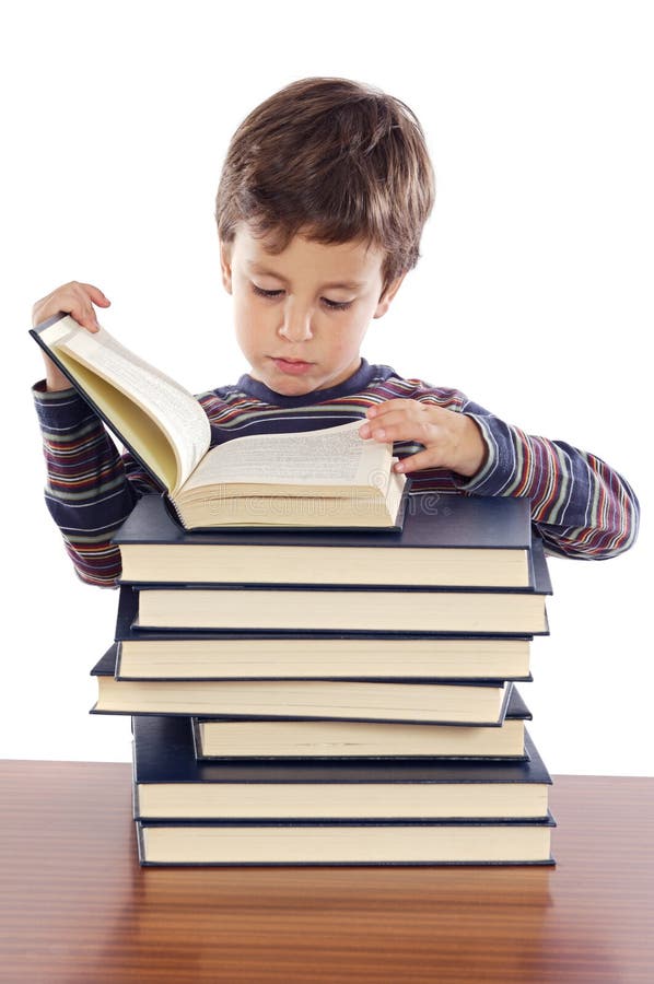 Adorable child studying stock photo. Image of children - 3995100
