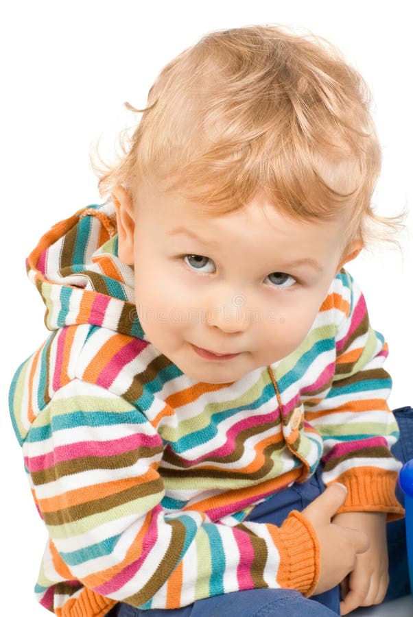 Adorable Child on White Background Stock Image - Image of beauty, care ...