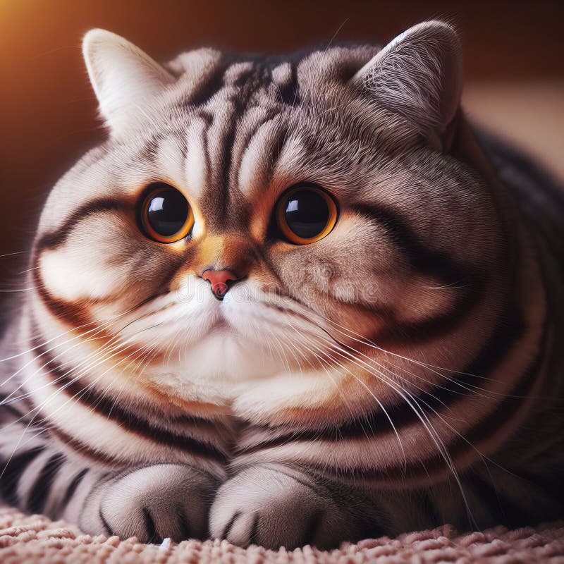 Adorable Chubby Mouse with Big Eyes and Folded Paws, Sitting on a ...