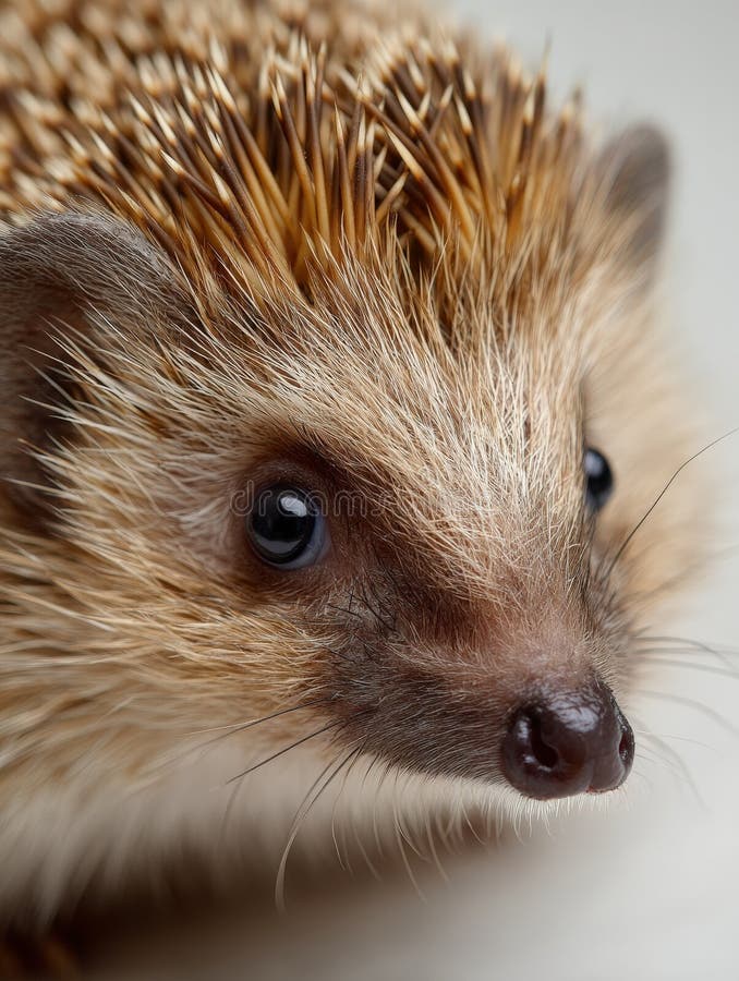 Adorable Close-up of a Curious Hedgehog S Face. Stock Illustration ...