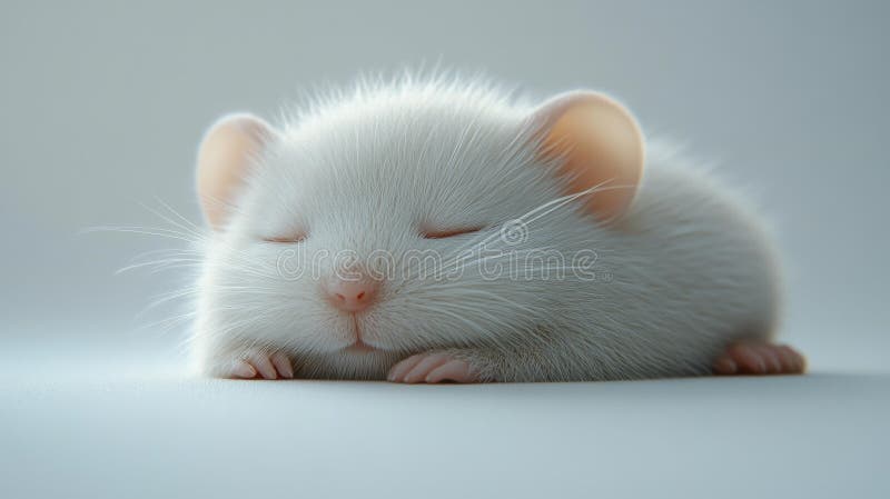 Sleeping White Mouse Generative AI Stock Illustration - Illustration of ...