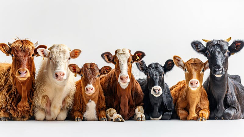 Adorable Cows Lineup stock illustration. Illustration of white - 338485443