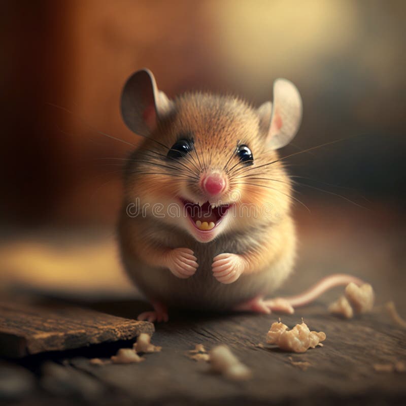 Adorable Cute Baby Mouse Laugh AI Stock Illustration - Illustration of ...