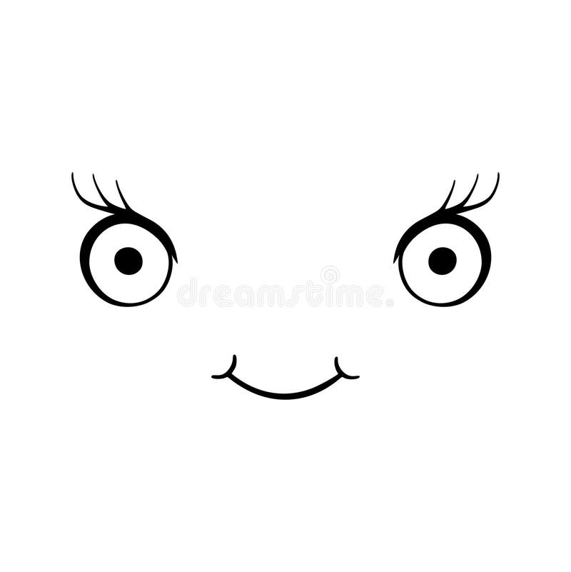 Adorable cute faces stock vector. Illustration of funny - 352755008