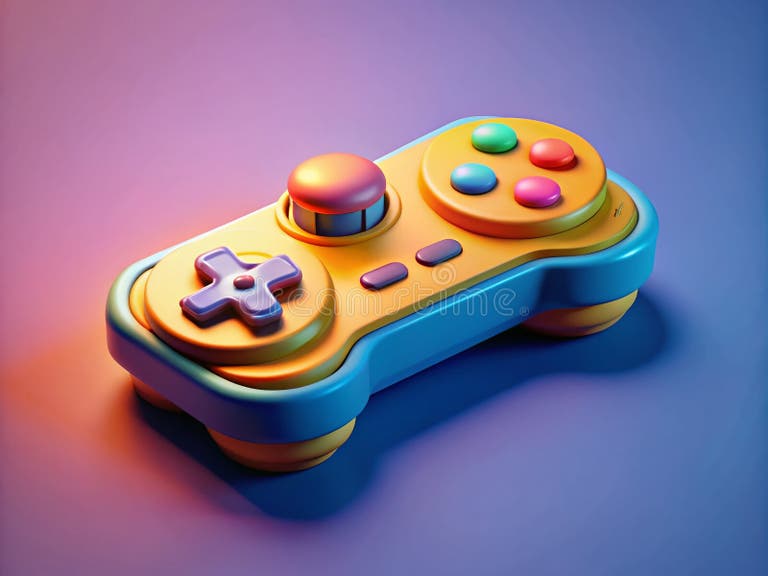 Adorable 3D Cartoon Video Game Controller Illustration a Masterful Rule ...