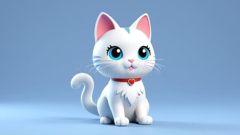 Adorable 3D Cat Character Illustration Stock Illustration ...