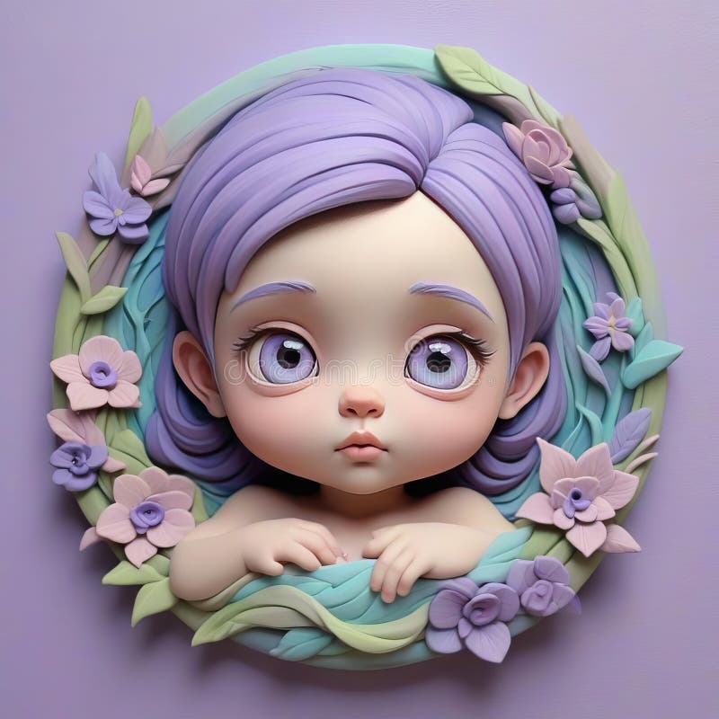 Adorable 3D Clay Baby Icon stock illustration. Illustration of modeling ...