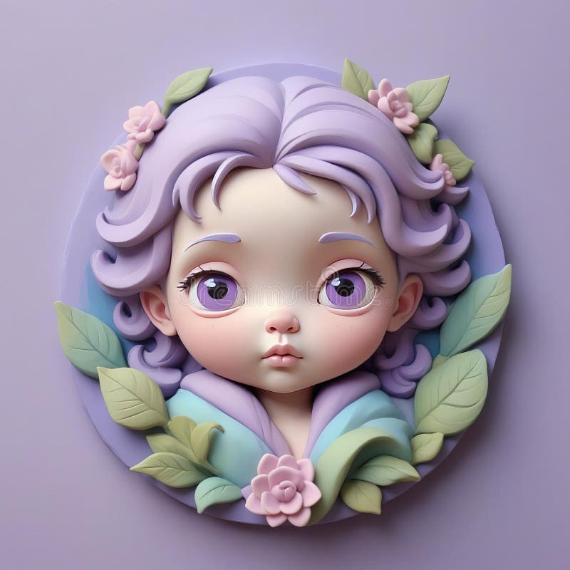 Adorable 3D Clay Baby Icon stock illustration. Illustration of projects ...
