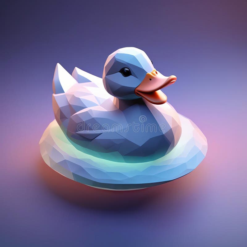 Adorable 3D Clay Duck Render Stock Illustration - Illustration of ...
