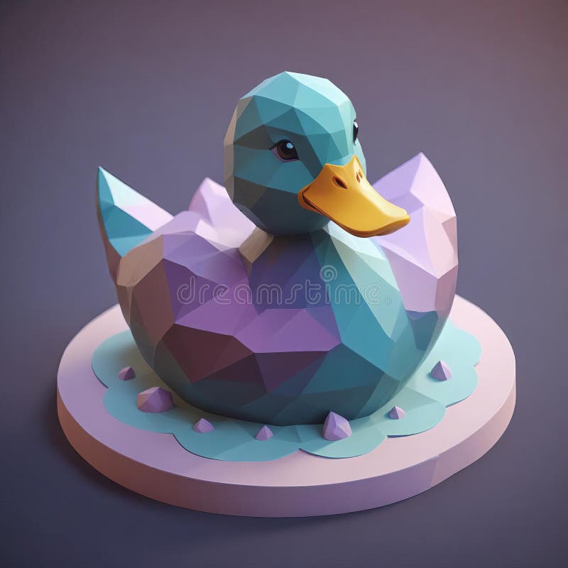 Adorable 3D Clay Duck Render Stock Illustration - Illustration of ...