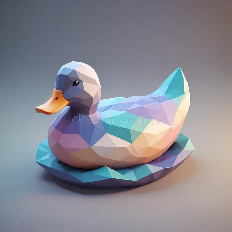 Adorable 3D Clay Duck Render Stock Illustration - Illustration of ...