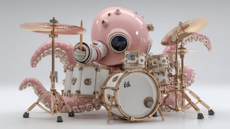 Adorable 3D Octopus Character in Chibi Cartoon Style Front View for ...