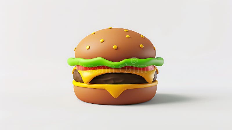 Vibrant 3D Isometric Burger on Gradient Glass with Colorful Matching ...