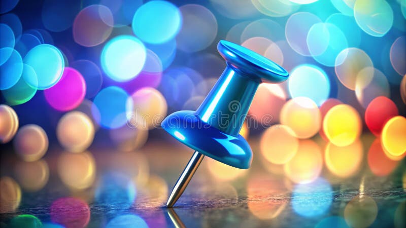 Adorable 3D Rendered Blue Push Pin Reminder: a Charming Desk Accessory ...
