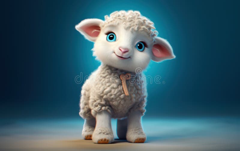 Adorable 3D Rendered Lamb: a Cute, Fluffy, and Innocent Creature ...