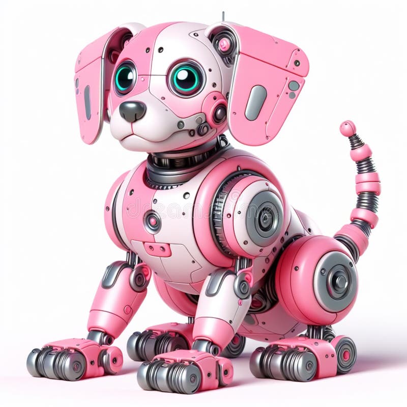 Adorable 3D Robotic Dog, Puppy on White Background. AI Generated Stock ...