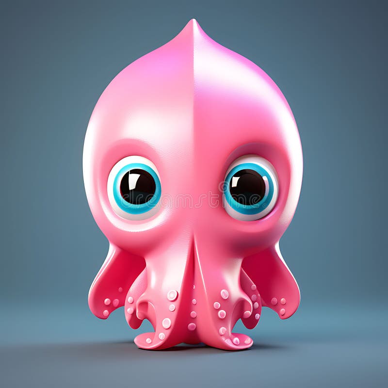 Adorable 3D Style Squid - a Captivating and Imaginative Underwater ...