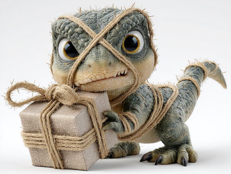 Adorable 3D TRex in Chibi Style Front View Ready for Prehistoric ...