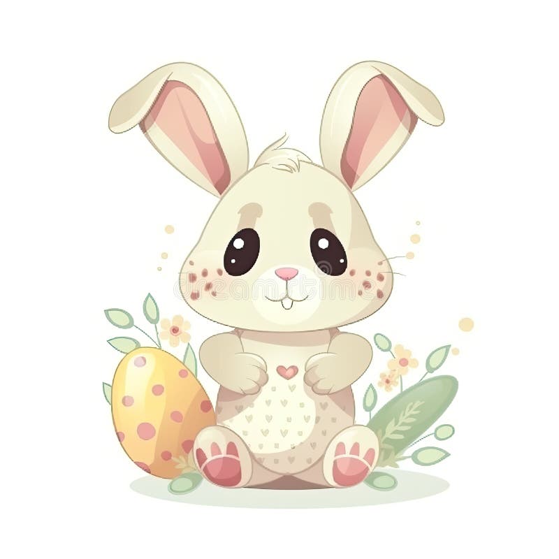 Adorable Dibujo De Conejito De Pascua Sobre Fondo Blanco. Ai Generativo ... Adorable Dibujo De Conejito De Pascua Sobre Fondo Blanco. Ai Generativo ...