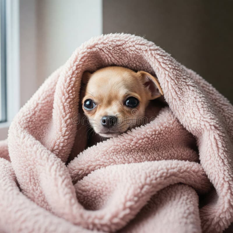 Adorable Dog Snuggled in Softness Stock Illustration - Illustration of ...