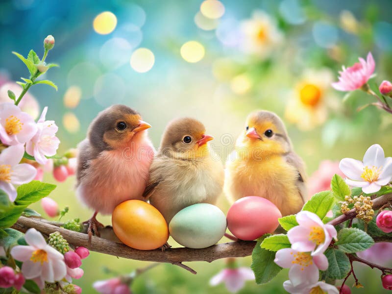 Adorable Easter Birds a Charming Spring Portrait of a Chick and Robin ...