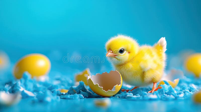 Adorable Easter Greeting Card with Funny Animal Concept: Cute Chick ...