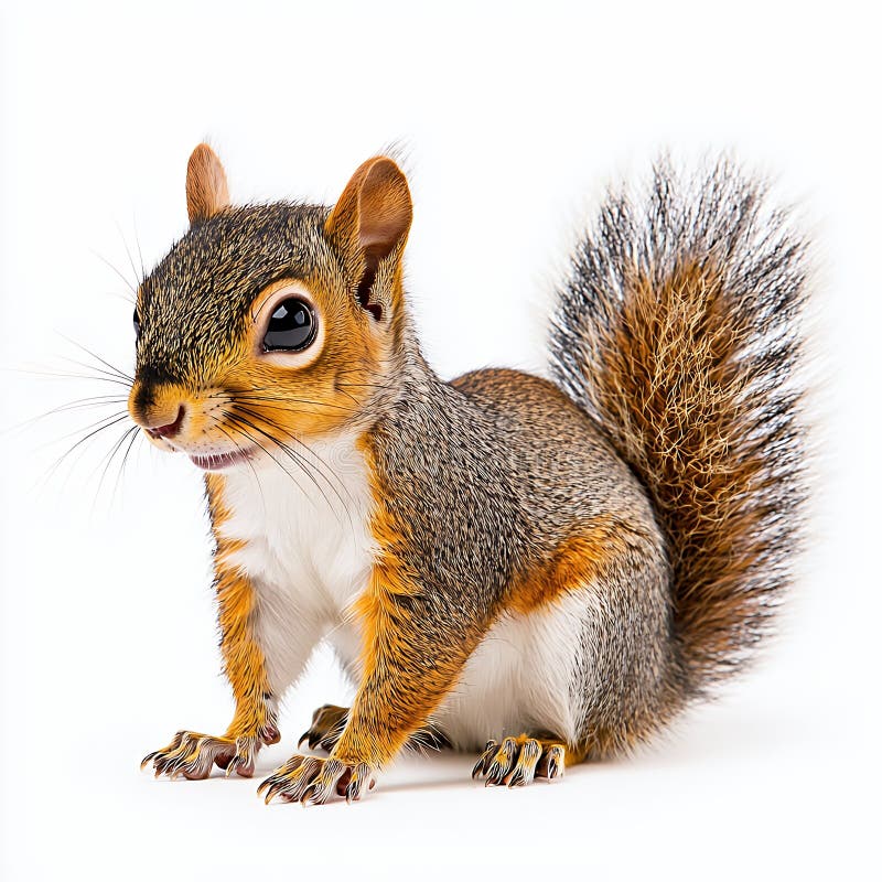 Adorable Eastern Fox Squirrel Close Up Studio Shot Stock Illustration ...