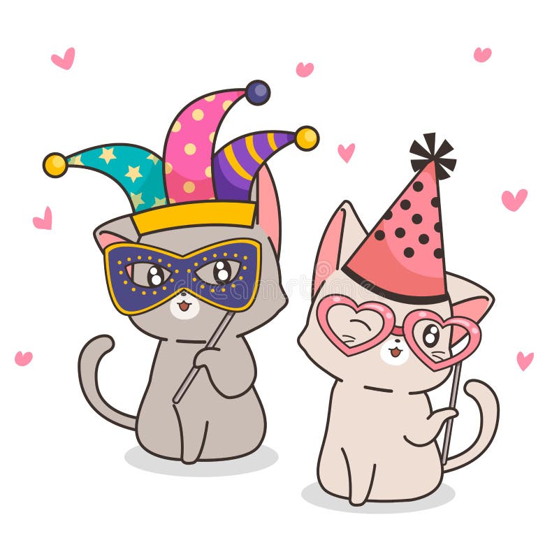 Adorable Fancy Cat Characters Stock Vector - Illustration of decoration ...