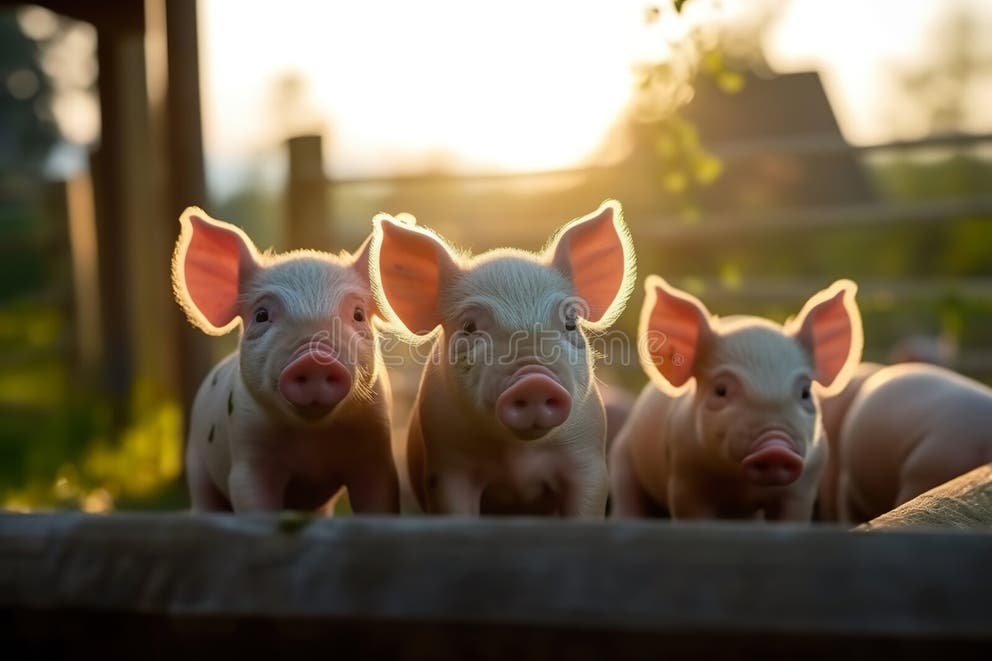 Adorable Farm Charm: Piglets on the Farm Stock Illustration ...