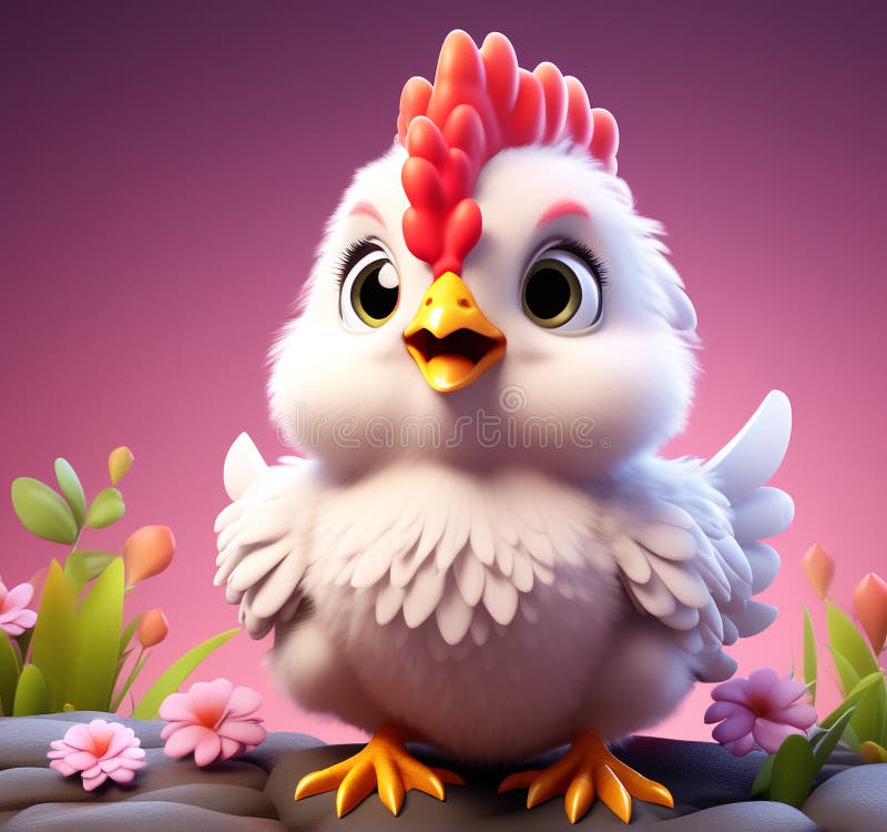 Adorable Farm Feathered Friend: Exquisite 3D Illustration Stock ...