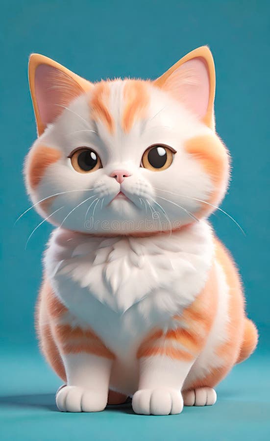 A Adorable Fat Peach Kitten Stock Illustration - Illustration of ...