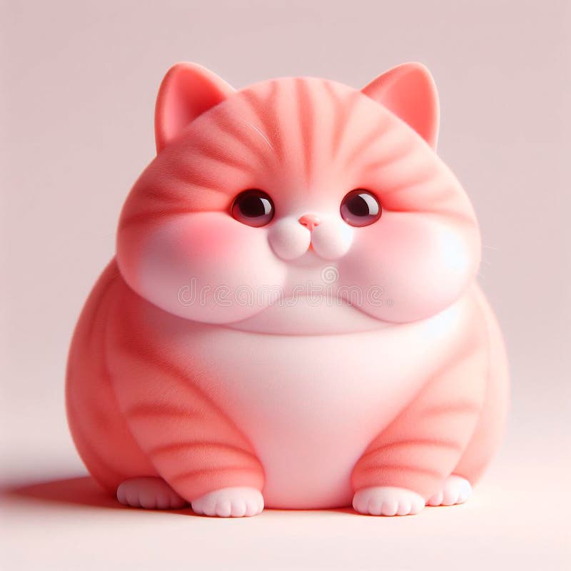 A adorable fat pink kitten stock illustration. Illustration of domestic ...