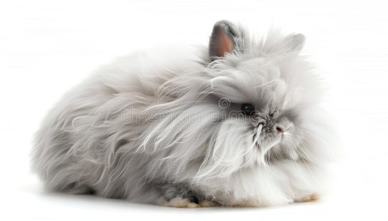 Adorable Fluffy Bunny Rabbit on White Background Stock Photo - Image of ...