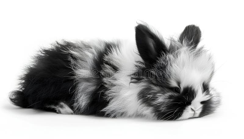 Adorable Fluffy Bunny Rabbit on White Background Stock Image - Image of ...