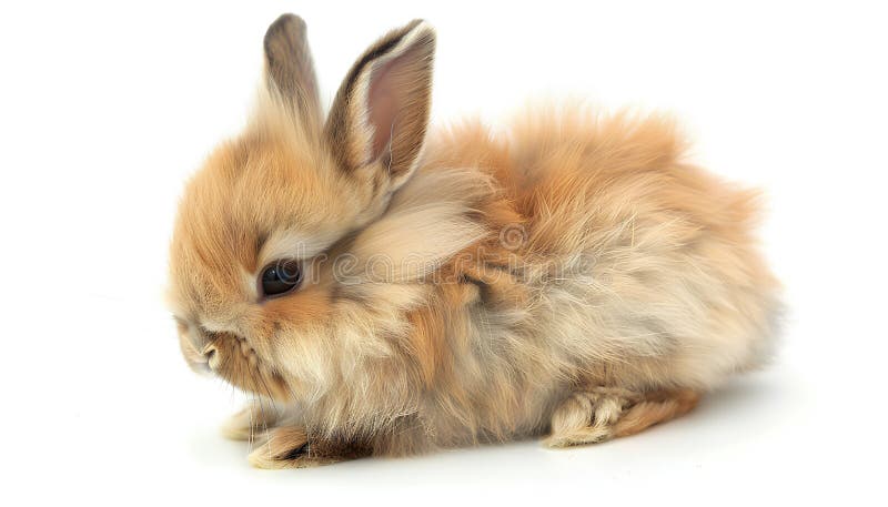 Adorable Fluffy Bunny Rabbit on White Background Stock Photo - Image of ...