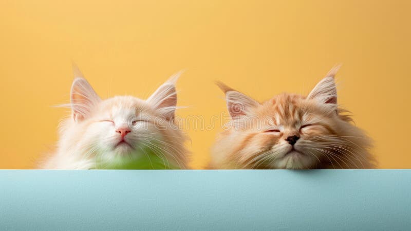 Adorable Fluffy Cats Peeking Over Web Banner - Friendly Pet Group ...
