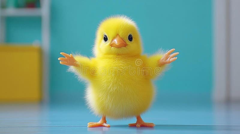 Adorable Fluffy Chickling stock illustration. Illustration of sunshine ...