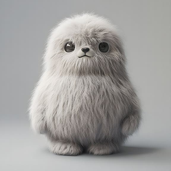 Adorable Fluffy Creature 3D Render Stock Illustration - Illustration of ...