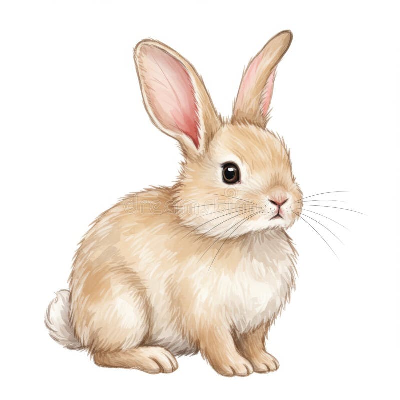 Adorable Fluffy Light Brown Bunny Illustration Stock Illustration ...