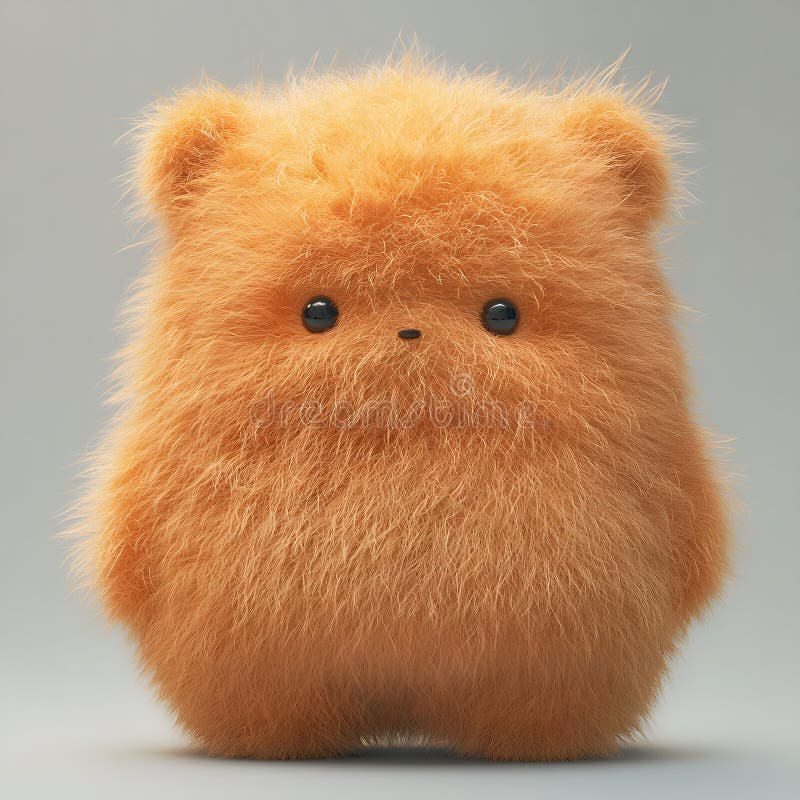 Adorable Fluffy Orange Bear Cub: 3D Render Stock Illustration ...