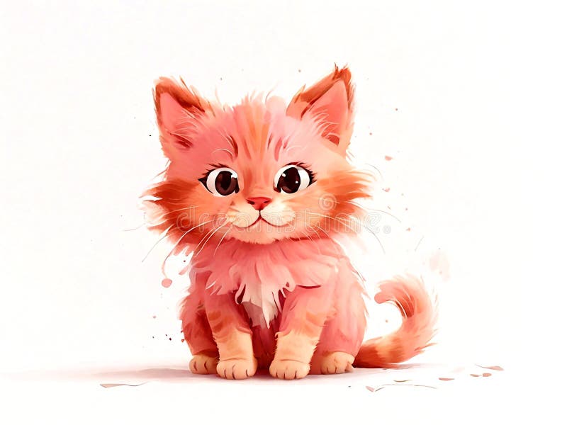 A pink kitten stock illustration. Illustration of wallart - 303008348