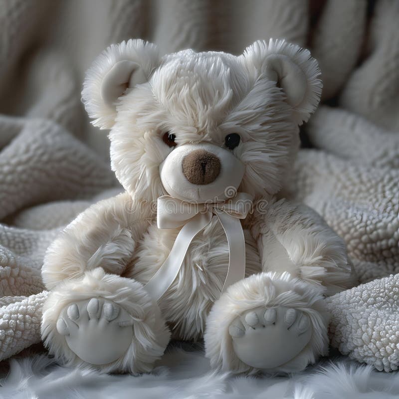 Fluffy Teddy Bear with Rainbow Color on the Hair. Cottony Hair ...