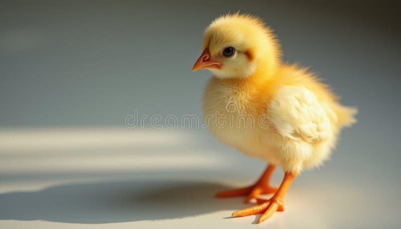 Adorable Fluffy Yellow Chick Standing on a Soft Surface Stock Photo ...
