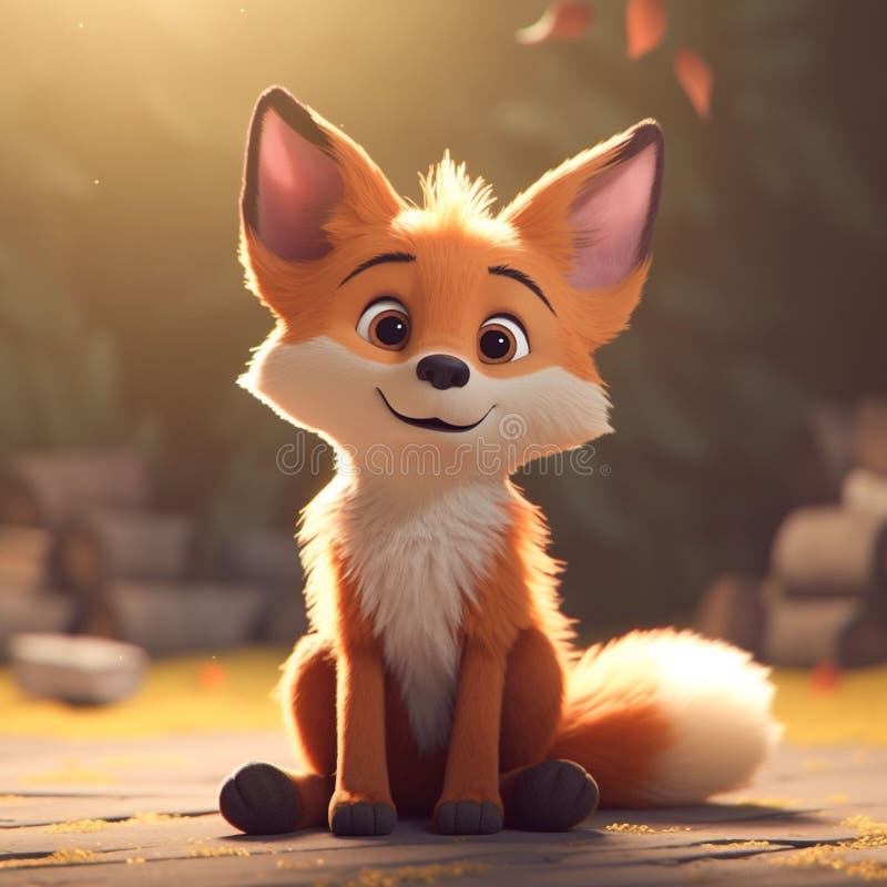 Cute and Adorable Fox Animation Stock Illustration - Illustration of ...