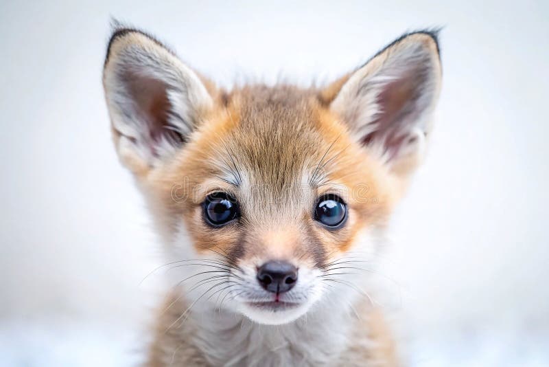 Adorable Fox Kit Portrait, Closeup Stock Illustration - Illustration of ...