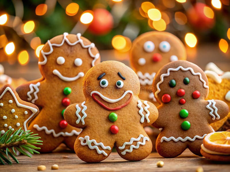 Delightful Gingerbread Men Cookies a Collection of Diverse Expressions ...
