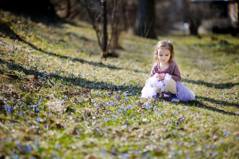 Adorable Girl Having Fun on Spring Stock Photo - Image of nature, girl ...