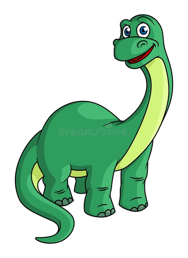 Adorable Green Cartoon Dinosaur Mascot Stock Vector - Illustration of ...